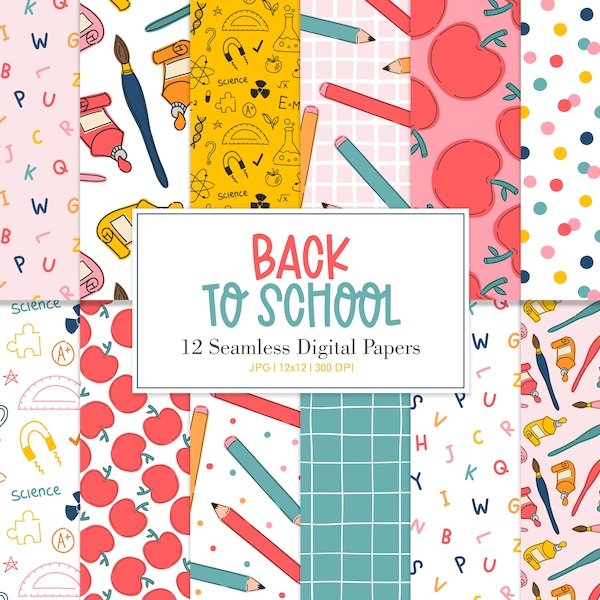 School Digital Background - Etsy