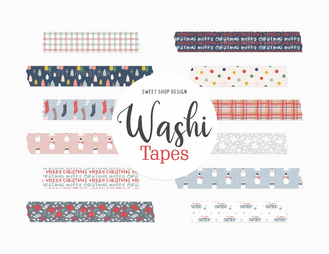 Digital Washi Tape Clipart MERRY CHRISTMAS, Christmas Graphics With ...