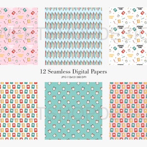 MORNING CLASS, School Education Teacher Seamless Repeat Pattern ...