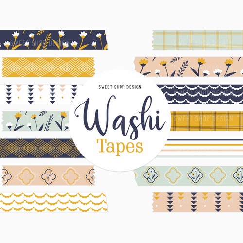 Digital Washi Tape Clipart BOHO FLORAL Graphics With Floral - Etsy