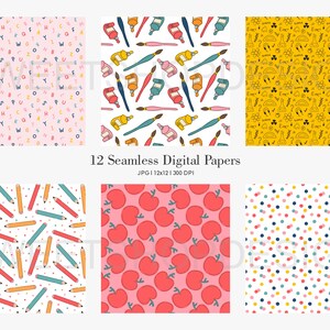 BACK TO SCHOOL, School Education Teacher Educator Seamless Pattern ...