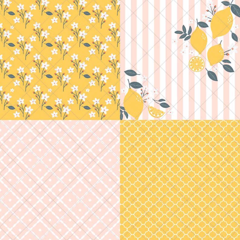 SUNSHINE AND LEMONS Yellow Floral Backgrounds Printable - Etsy
