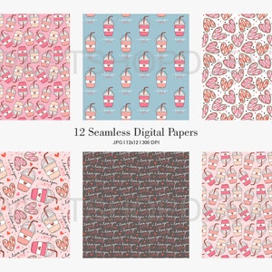 I LOVE YOU LATTE, Valentine Latte Hearts Cookies Seamless Repeat ...