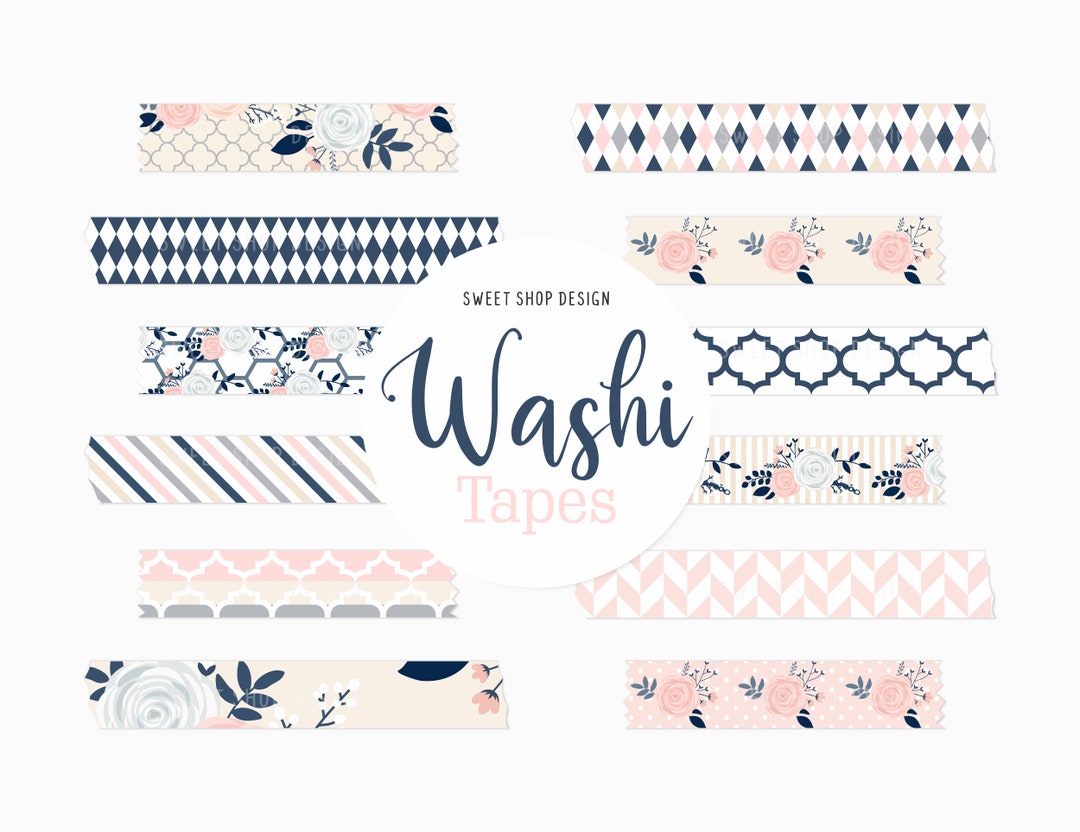 Digital Washi Tape Clipart RHAPSODY IN PINK, Floral Graphics for ...