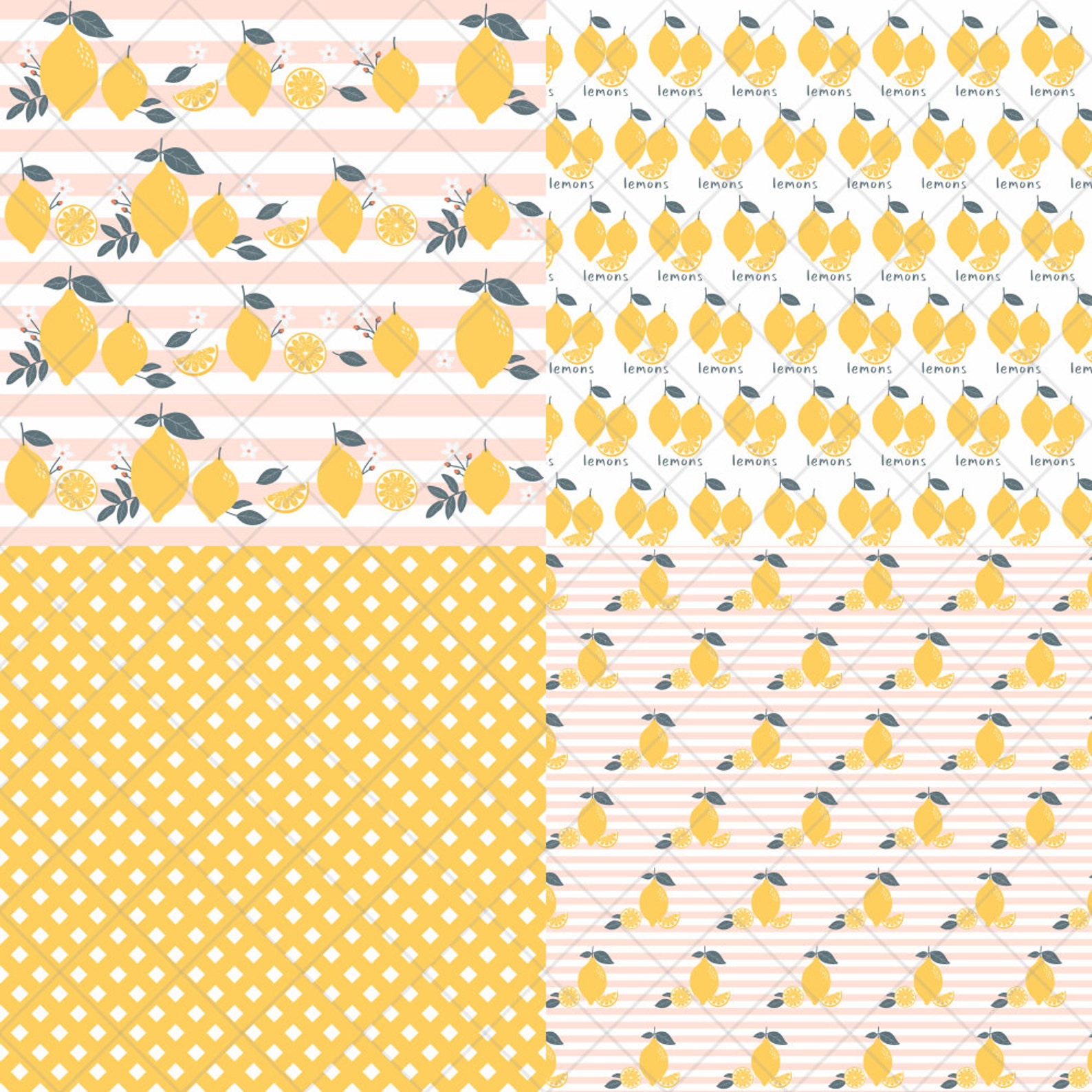 SUNSHINE AND LEMONS Yellow Floral Backgrounds Printable - Etsy
