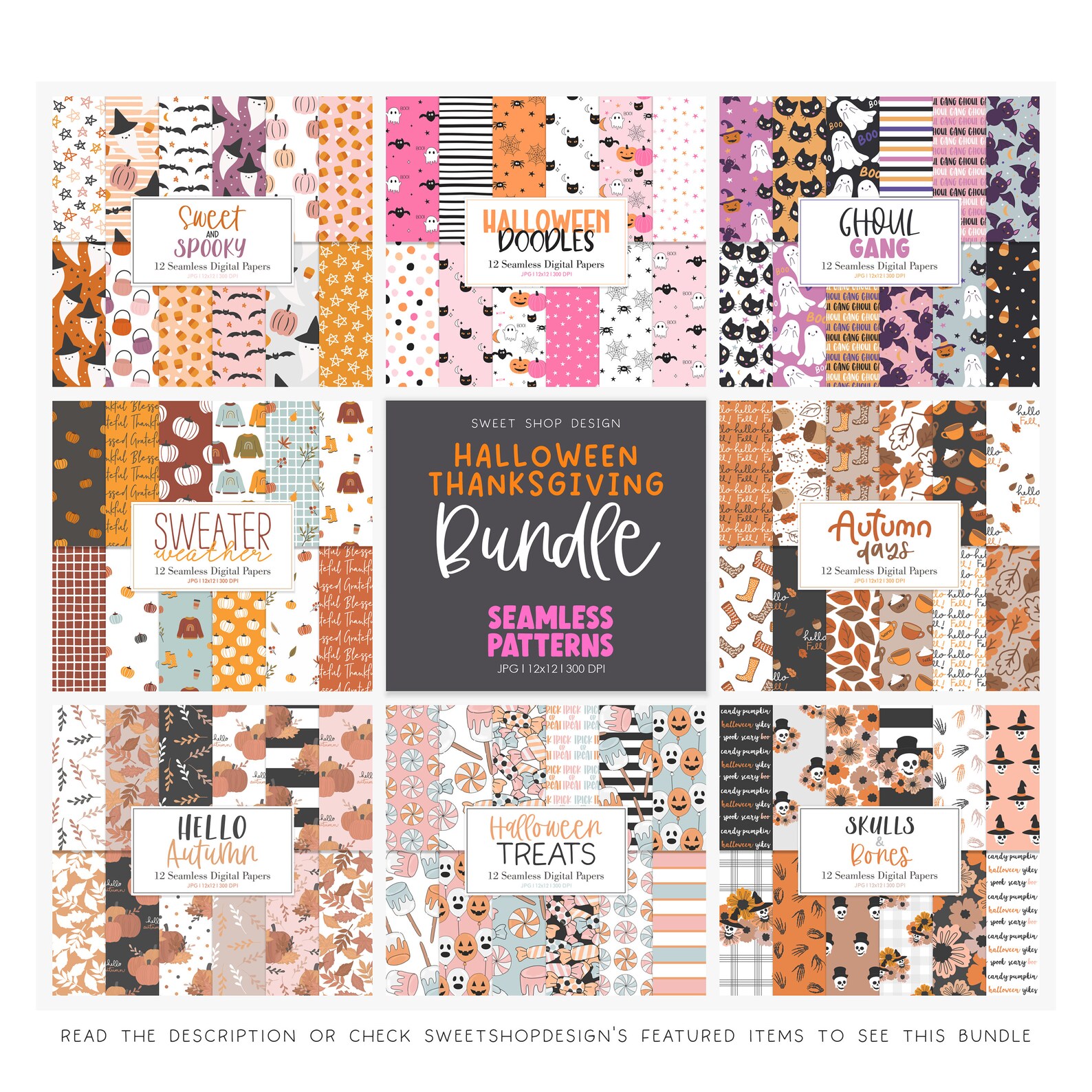 SWEET & SPOOKY, Halloween Seamless Repeat Pattern, Pumpkin Spooky ...