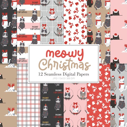 JOYFUL CHRISTMAS Christmas Seamless Repeat Pattern - Etsy