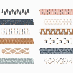 Digital Washi Tape Clipart ABSTRACT BOHO, Floral Graphics for Digital ...