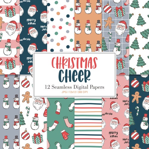 Digital Paper Christmas Gingerbread Cookies Printable - Etsy