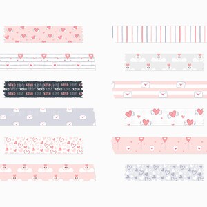 Digital Washi Tape Clipart CELEBRATE LOVE, Heart Valentine Graphics for ...
