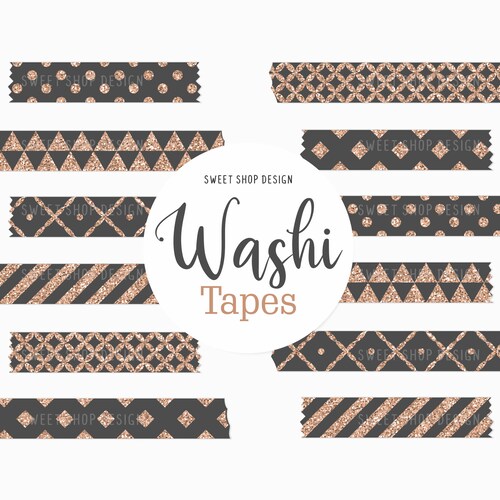 Digital Washi Tape Clipart SPRING GARDEN Graphics With Polka | Etsy