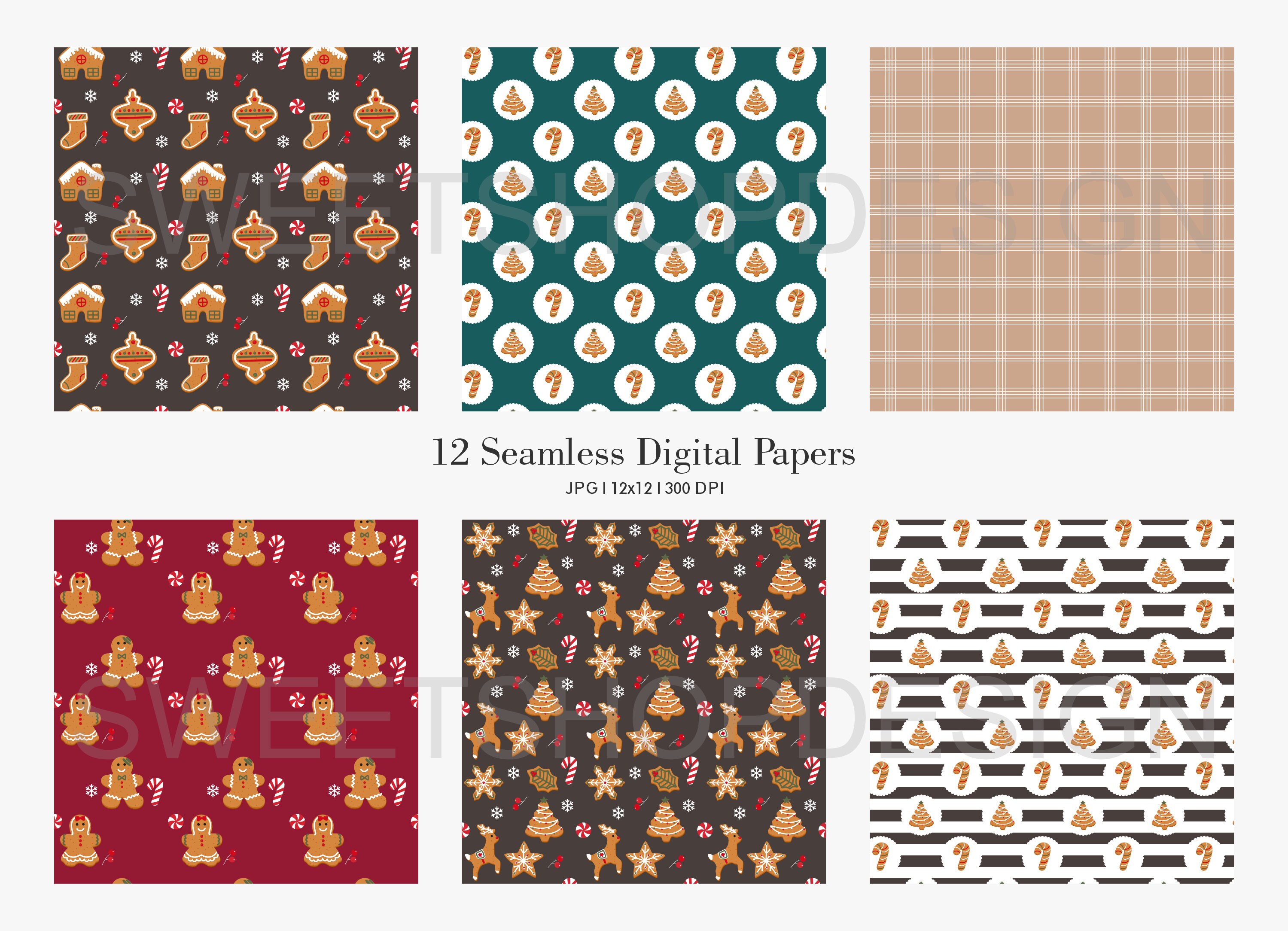 CHRISTMAS GINGERBREAD, Gingerbread Cookies Seamless Repeat Pattern ...