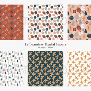 HOLLY JOLLY, Christmas, Seamless Repeat Pattern, Backgrounds, Printable ...