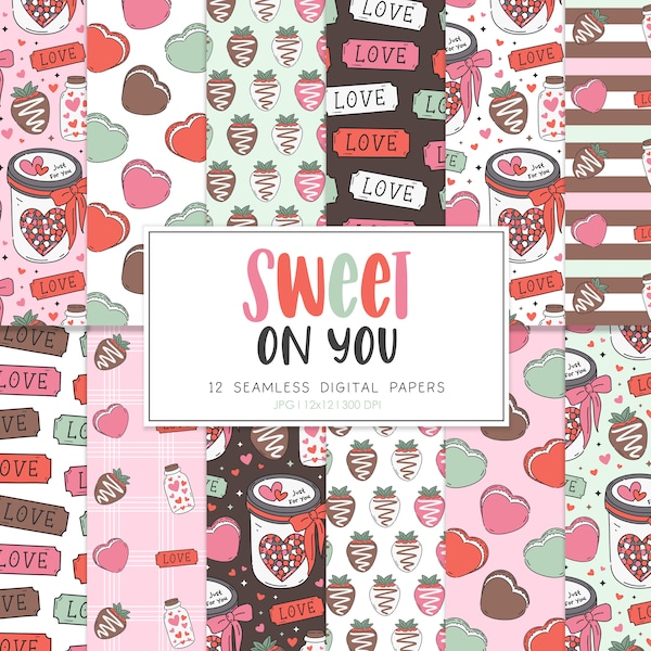 Valentine Digital Paper - Etsy