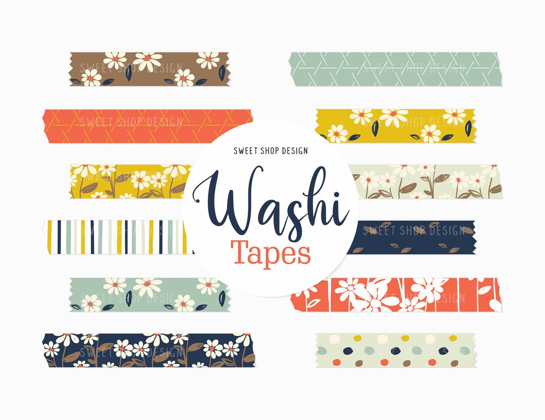Digital Washi Tape Clipart FRESH AS A DAISY, Graphics With Floral ...
