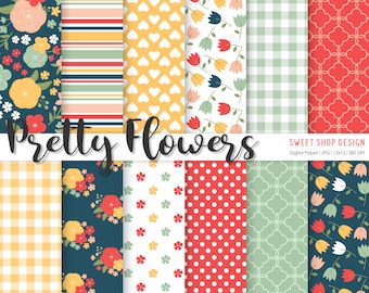 Digital Floral Paper | Etsy