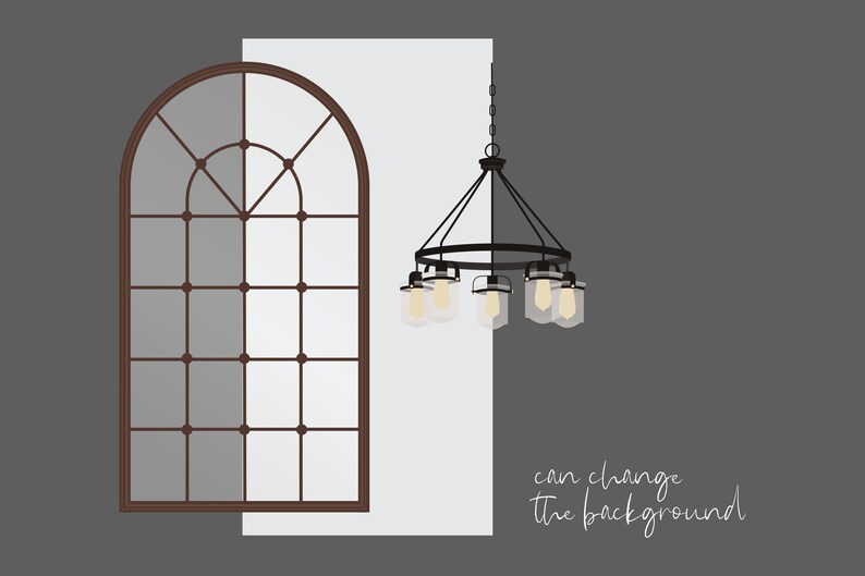 Home Decor Clip Art Set 2 Furniture Clipart Modern Farmhouse - Etsy