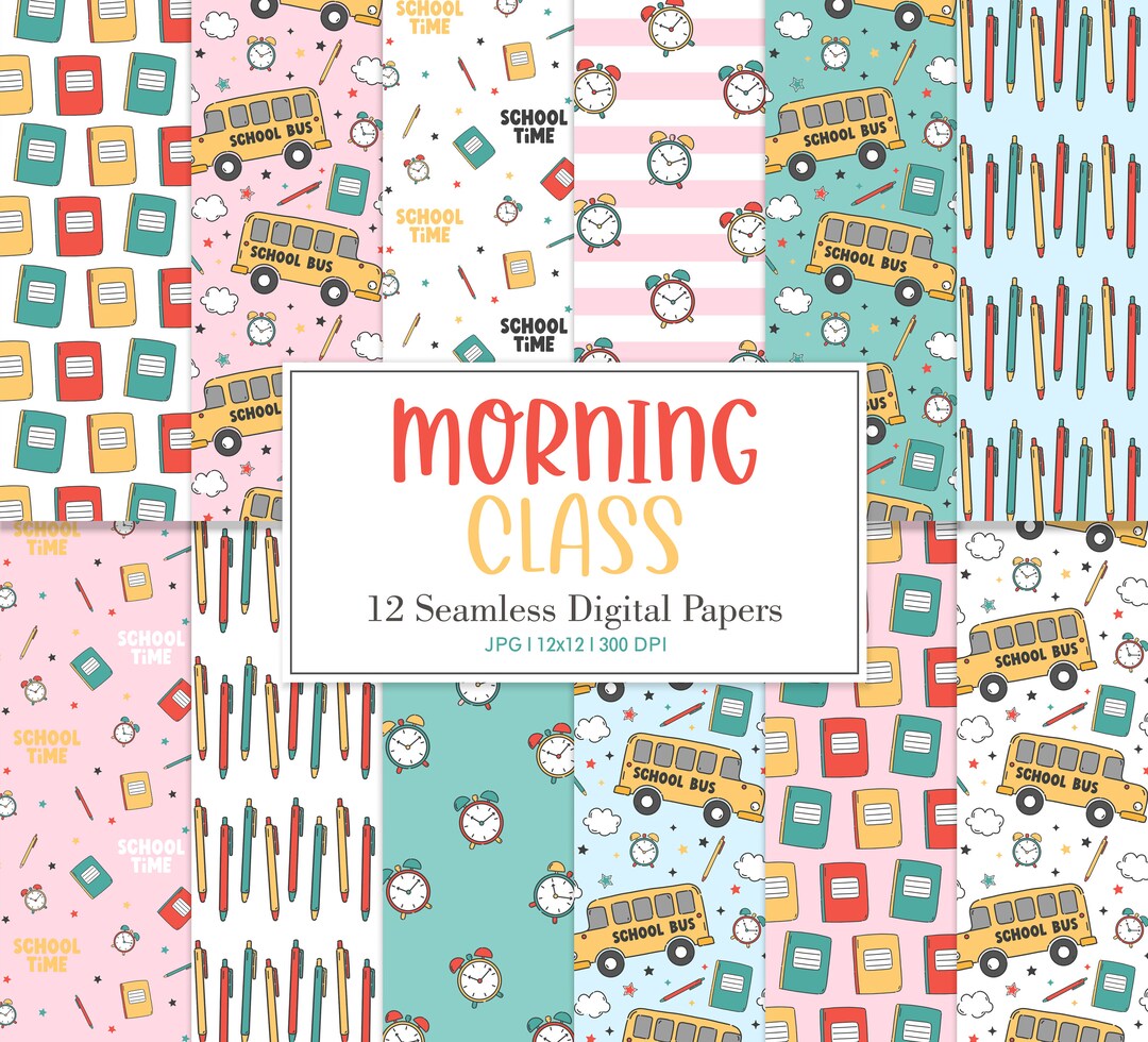 MORNING CLASS School Education Teacher Educator Seamless - Etsy