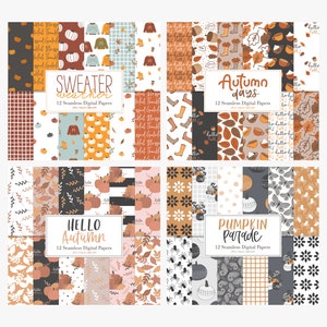 Seamless Patterns Bundle, HALLOWEEN THANKSGIVING Patterns, Backgrounds ...