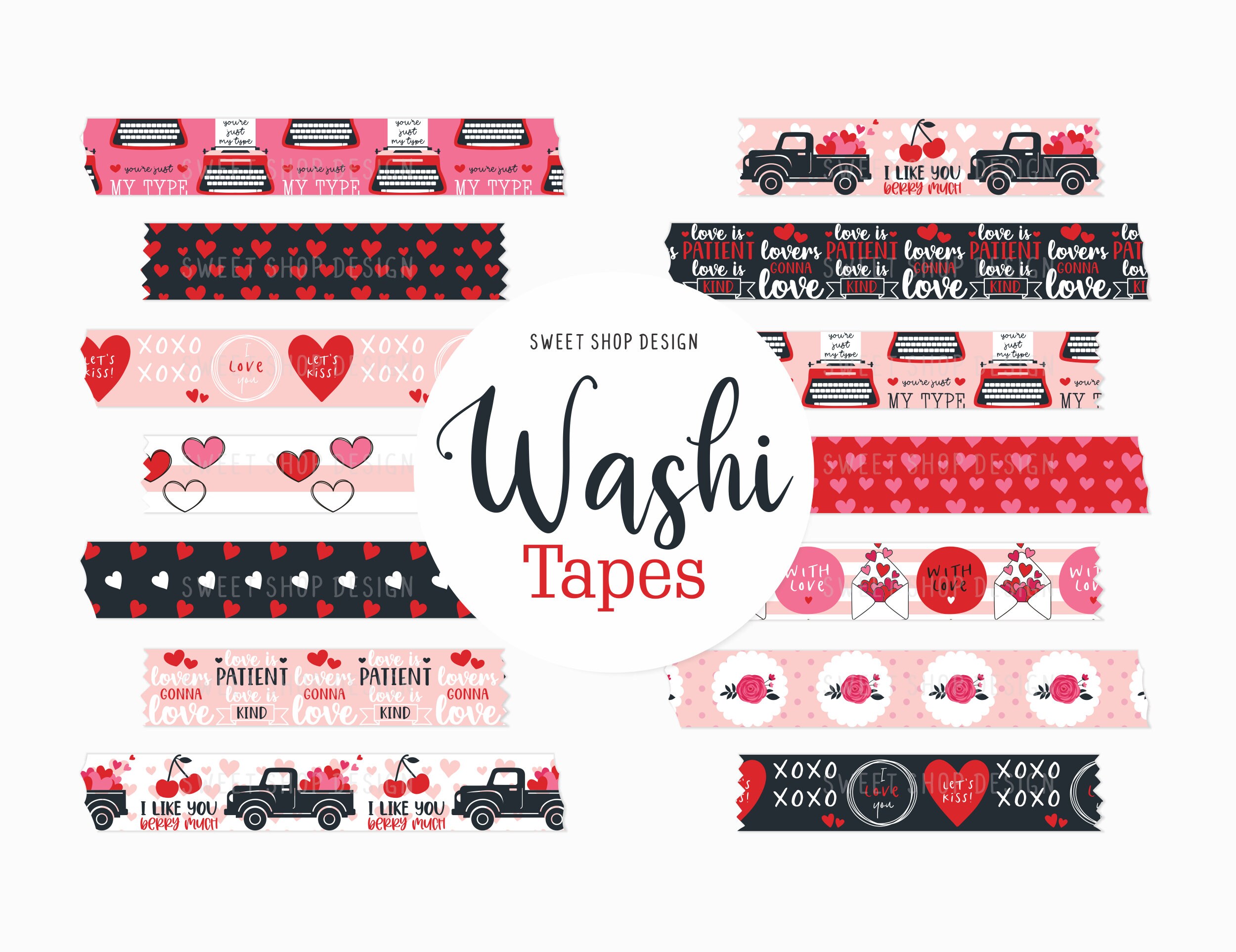 Digital Washi Tape Clipart Love is in the Air Graphics With - Etsy