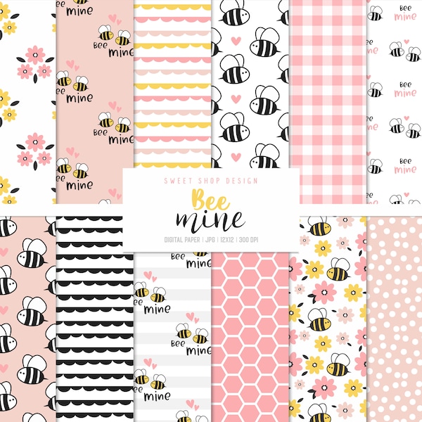 Bee Digital Paper - Etsy