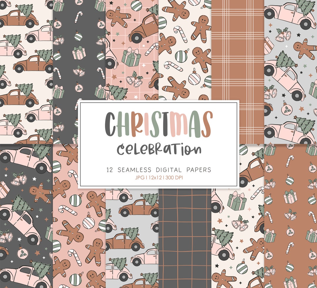 CHRISTMAS CELEBRATION, Christmas Seamless Repeat Pattern, Backgrounds ...