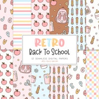 Back to School Seamless Patterns, JPG & SVG Digital Paper Pack, Back to ...