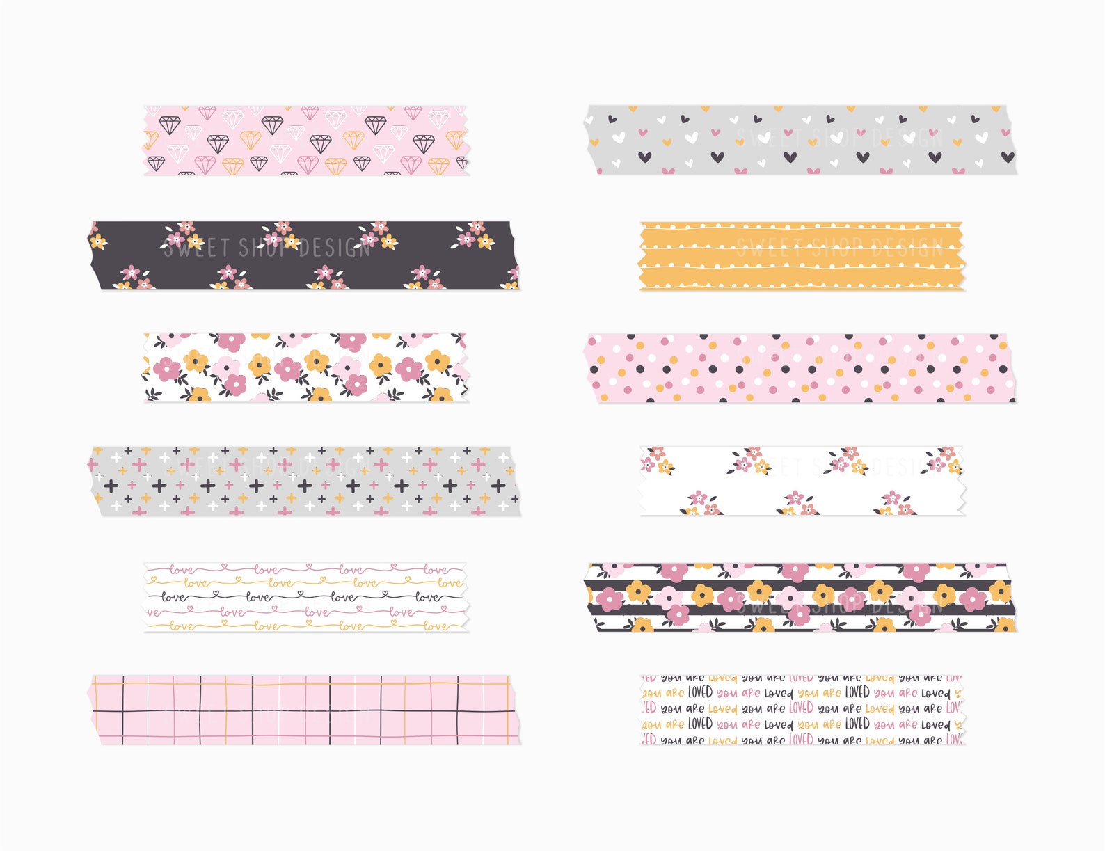 Digital Washi Tape Clipart SUGAR AND SPICE Graphics With - Etsy