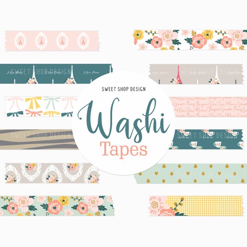 Digital Washi Tape Clipart FLORAL FRUITY Graphics With Fruit - Etsy