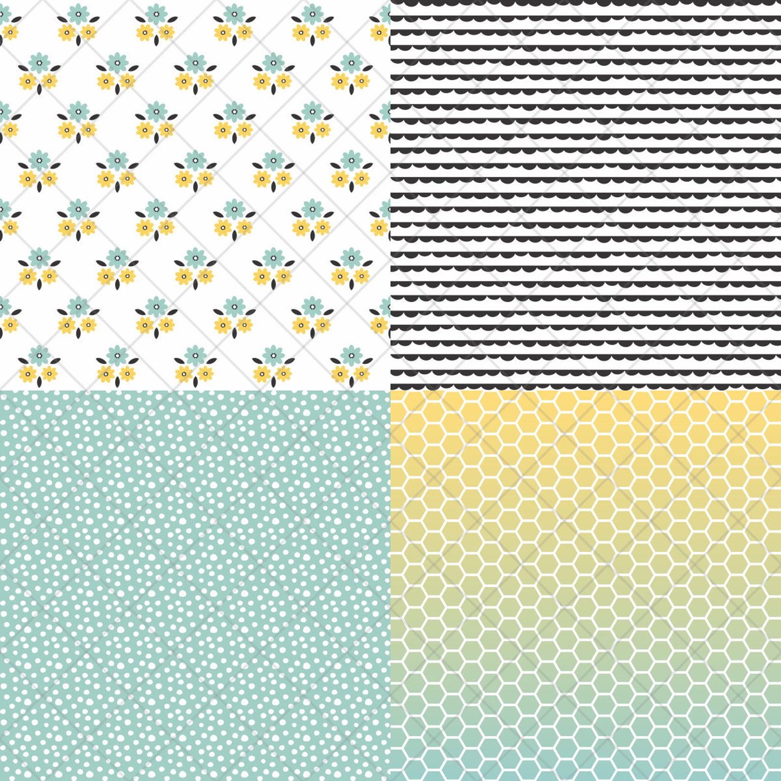 BUMBLE BEES Bees Floral Geometric Backgrounds Printable - Etsy