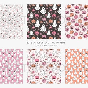 BOO Y'ALL, Halloween Seamless Repeat Pattern, Retro Backgrounds ...
