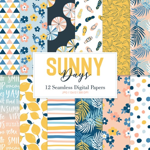 Sage Boho Summer Digital Paper Pack Floral Seamless Pattern - Etsy
