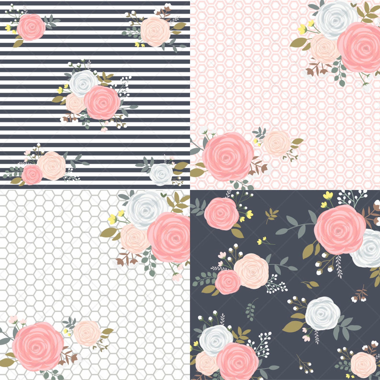 GARDEN OF ROSES Floral Roses Backgrounds Printable Digital - Etsy
