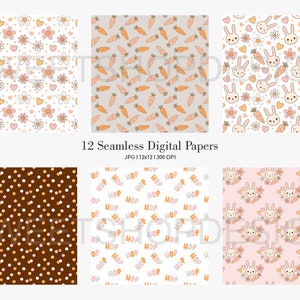 BUNNY HOP, Bunny Easter Spring Seamless Repeat Pattern, Backgrounds ...