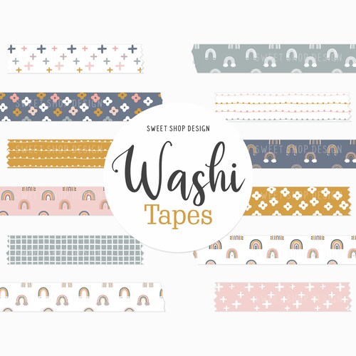 Digital Washi Tape Clipart SPRING GARDEN Graphics With Polka - Etsy
