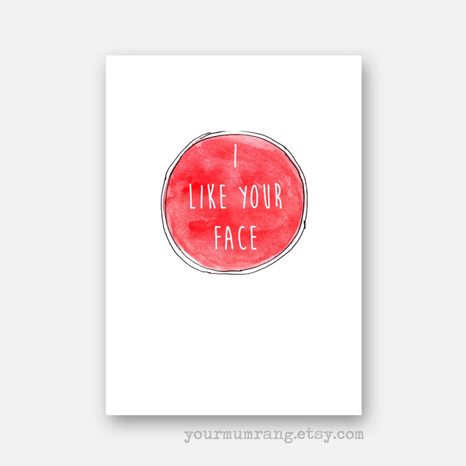 I Like Your Face Card / Funny Cards / Valentine's Love Card / BFF ...