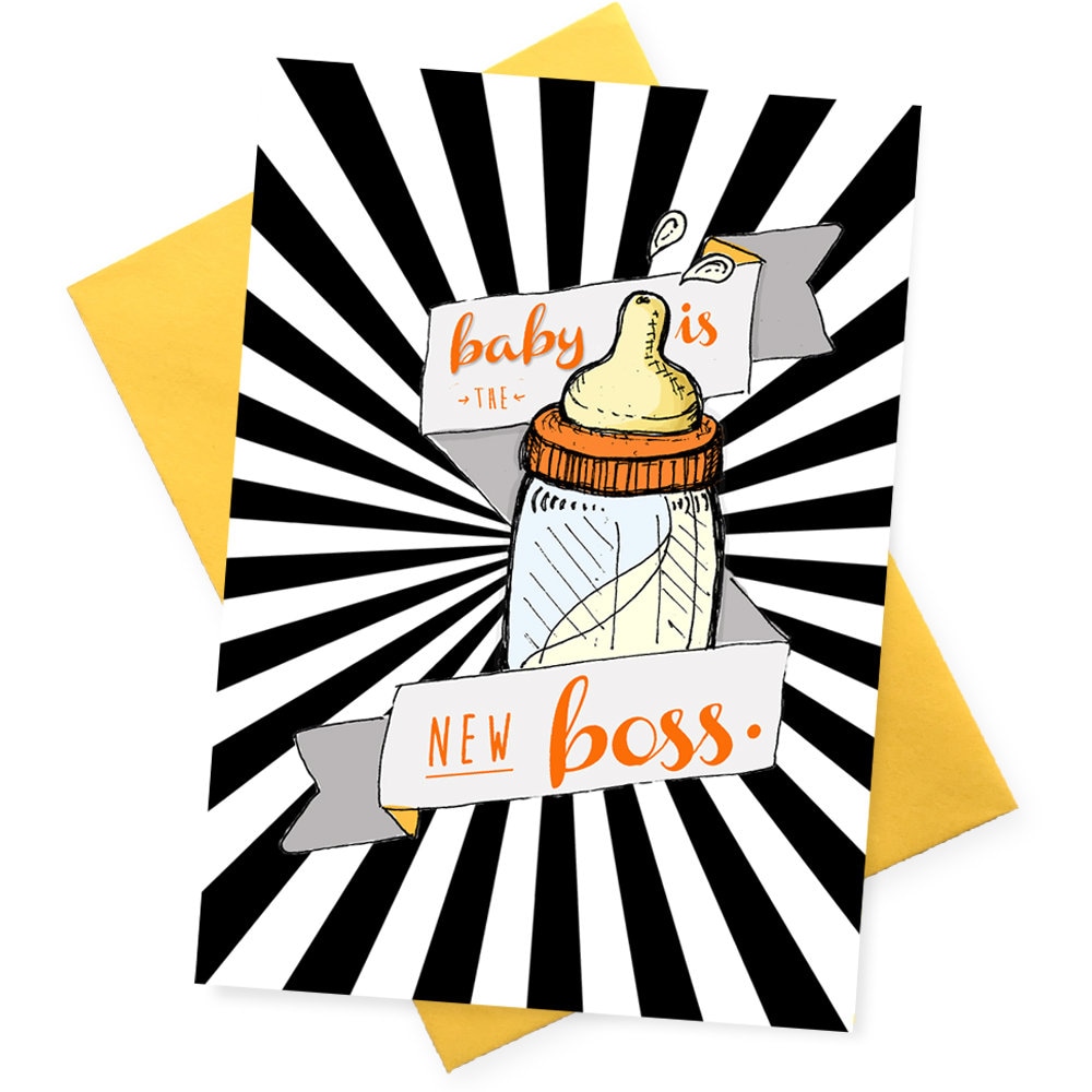 Baby is the New Boss Card, Funny New Parent Congratulations - Etsy