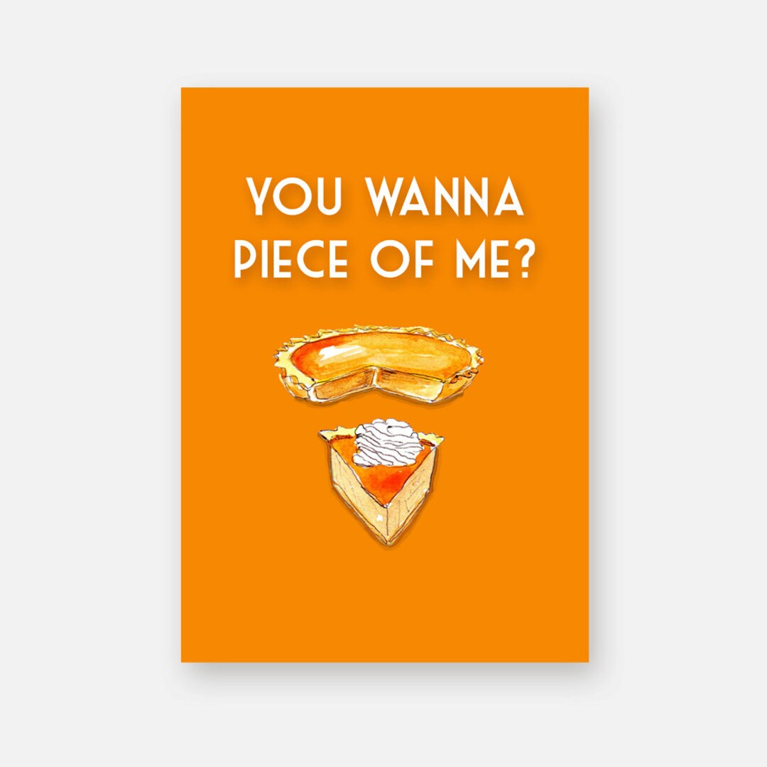 Funny Thanksgiving Pumpkin Pie Card, Watercolor Design - Etsy