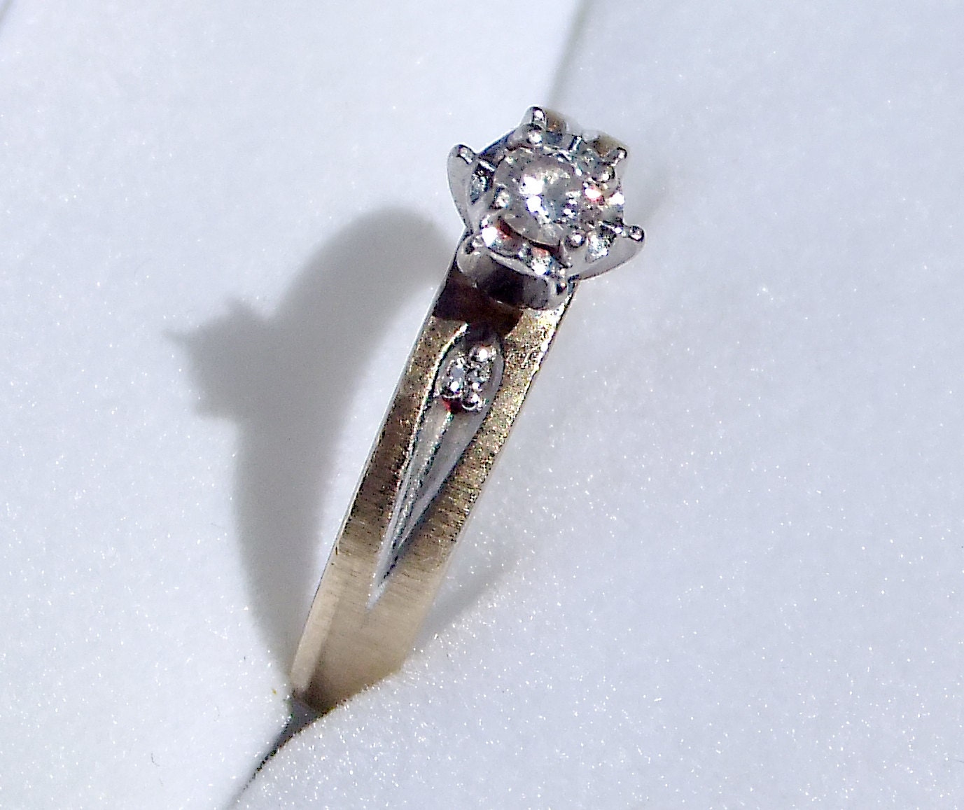 Two Tone 14k Gold Engagement Ring - Etsy