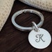 Sterling Silver Monogrammed Key Ring With 1 Initial / Initial Key Ring ...