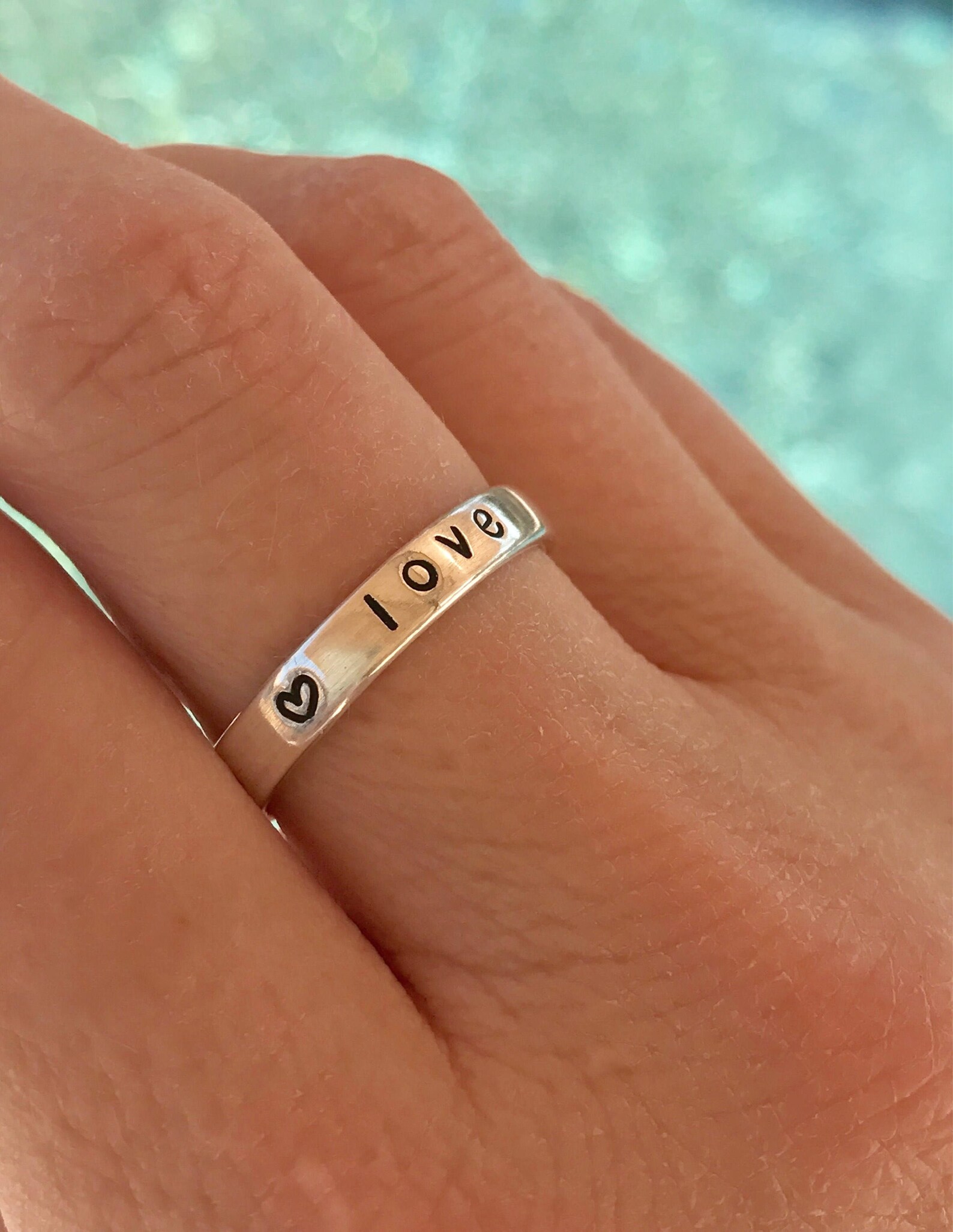 Sterling Silver Stacking Name Rings / Personalized Silver - Etsy