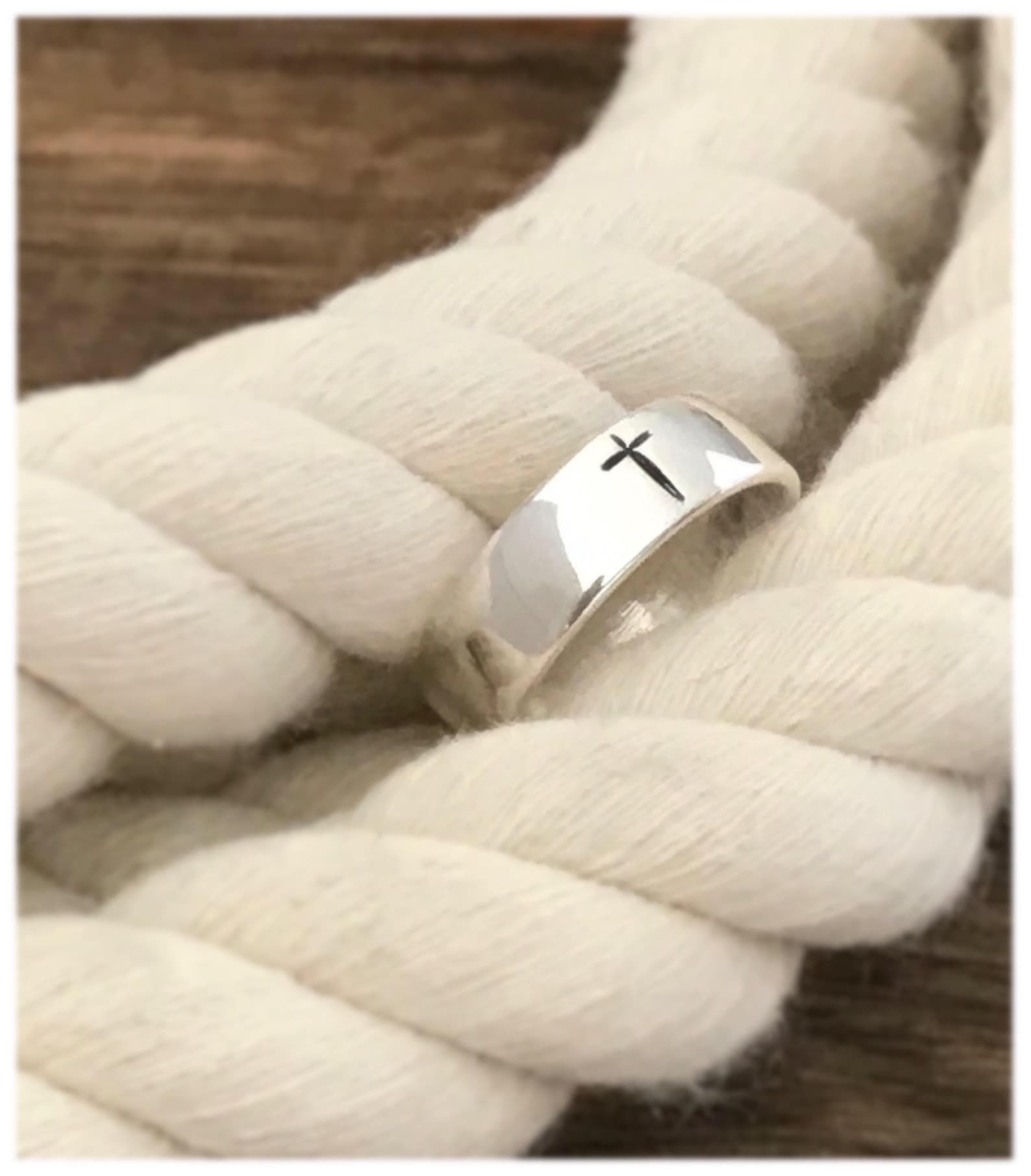 Sterling Silver Cross Ring / Silver Cross Band / Promise Ring - Etsy