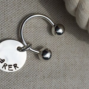Sterling Silver Key Ring With Personalized Tag / Monogrammed - Etsy