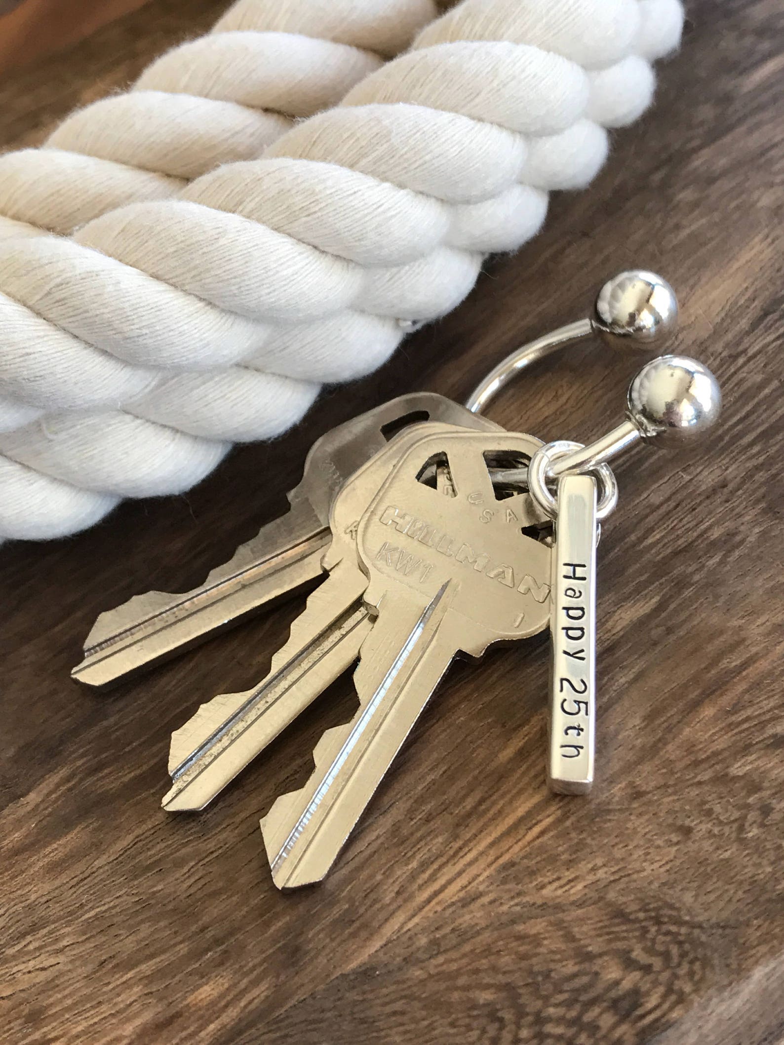 Sterling Silver Horseshoe Key Ring With Personalized Silver - Etsy