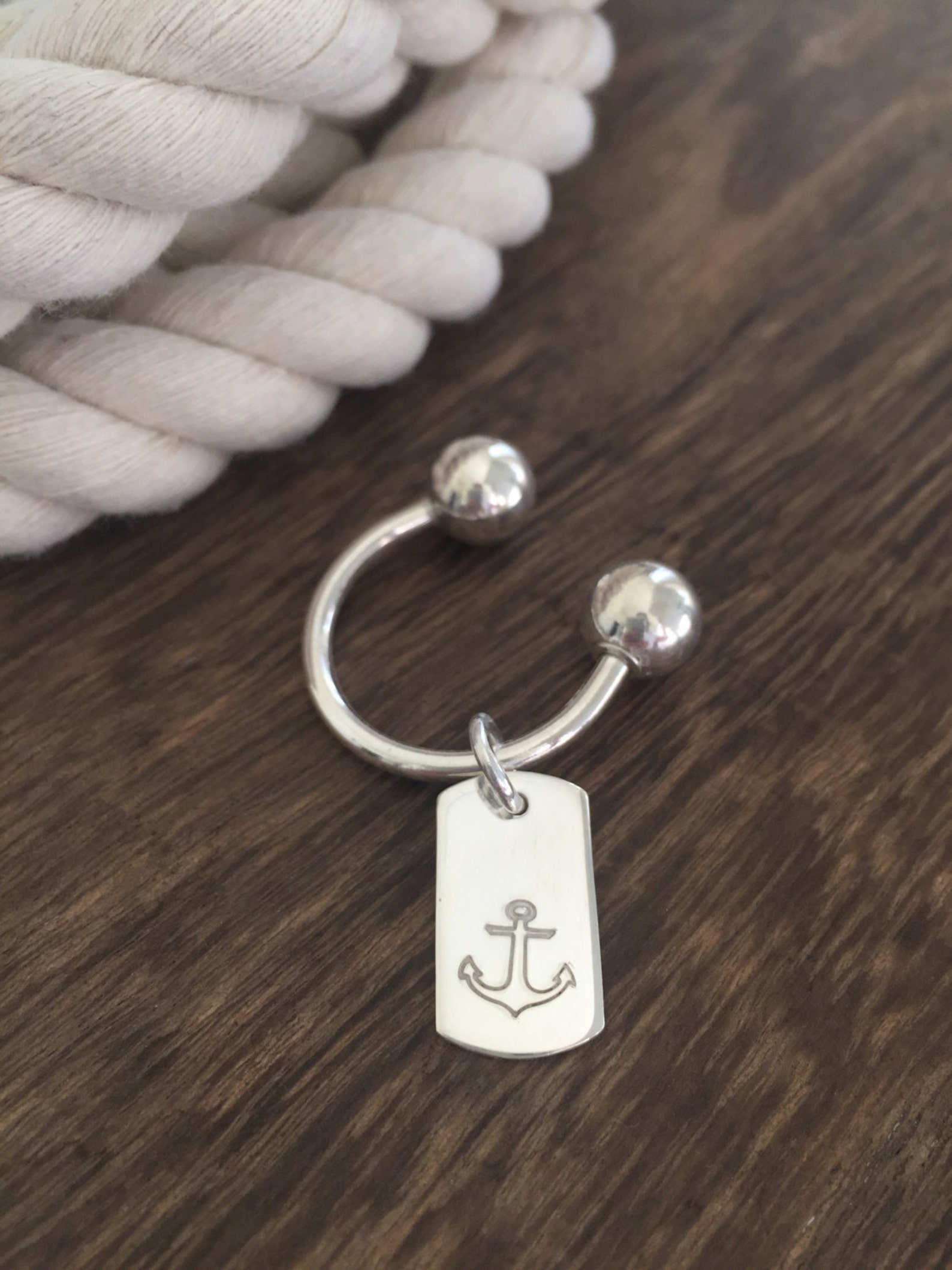 Sterling Silver Anchor Key Ring / Delta Gamma / Realtor - Etsy