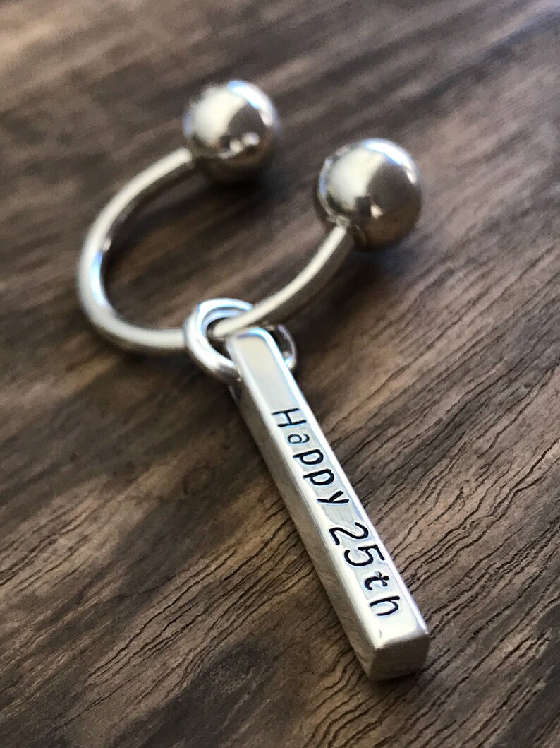 Sterling Silver Horseshoe Key Ring With Personalized Silver - Etsy