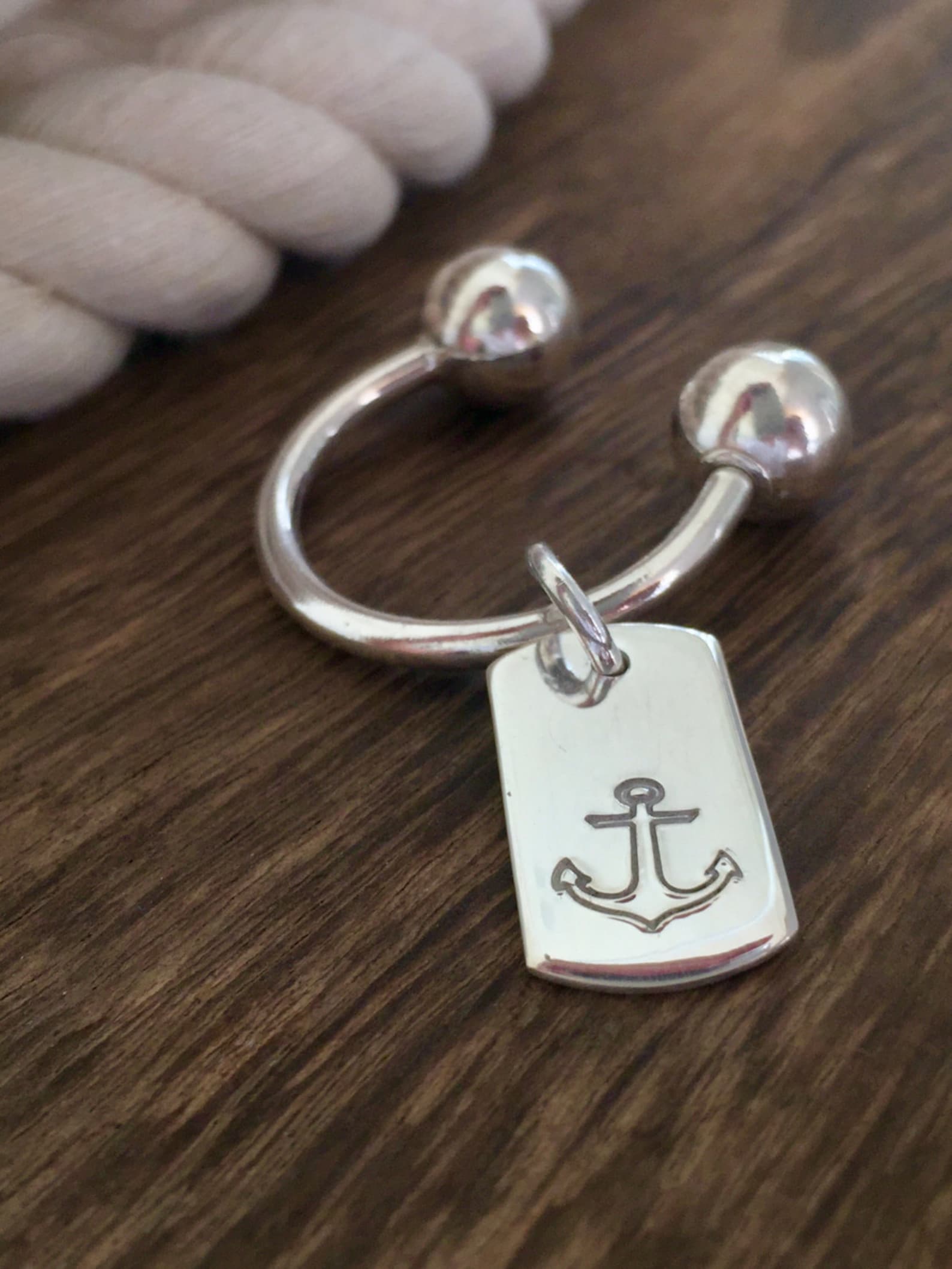 Sterling Silver Anchor Key Ring / Delta Gamma / Realtor - Etsy
