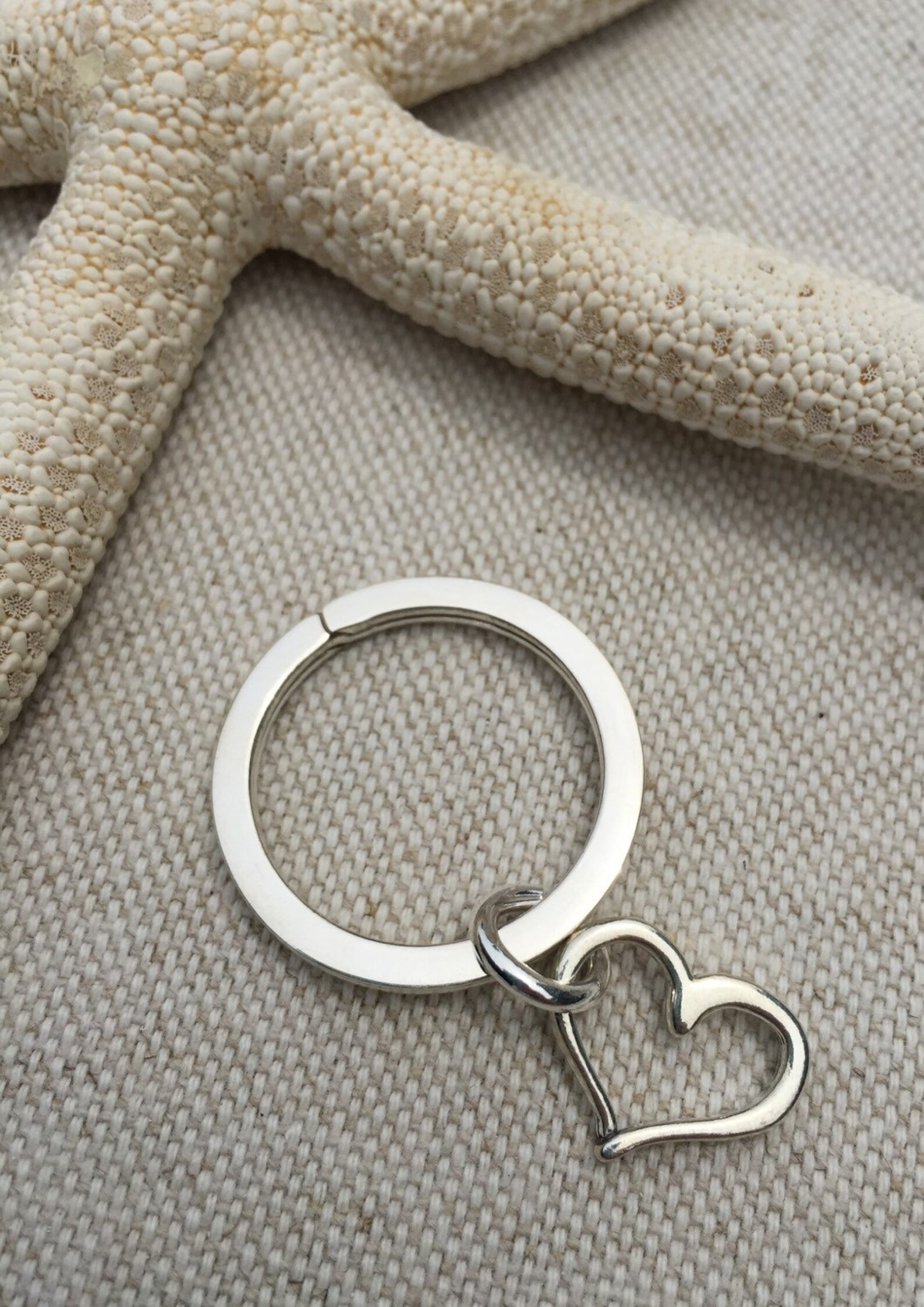 Sterling Silver Open Heart Key Ring / Anniversary Gift / Heart | Etsy