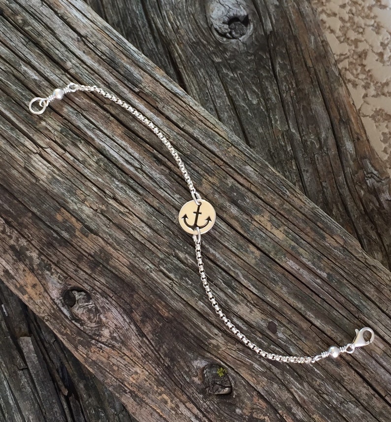 Sterling Silver Anchor Bracelet / Lake Girl / Nautical Jewelry ...