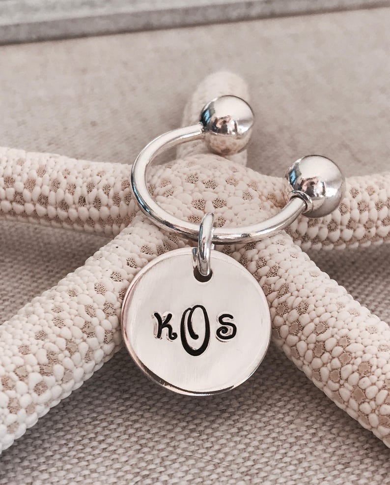 Sterling Silver Monogrammed Horseshoe Style Key Ring / - Etsy